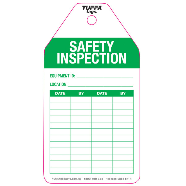 Safety Tags | Safety Inspection Tuffa Tags (Pack of 100) | Northern ...