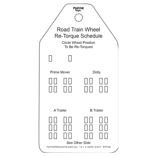 Wheel Torque Tags | Safety Tags | Road Train Wheel Re Torque Tuffa Tags ...