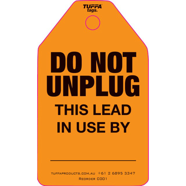 Safety Tags | Do Not Unplug Tuffa Tags (Pack of 100) | Northern ...