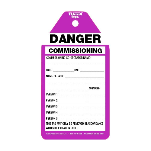 Safety Tags | Danger Commissioning Tuffa Tags (Pack of 100) | Northern ...